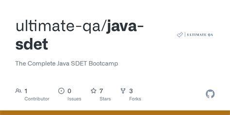Github Ultimate Qajava Sdet The Complete Java Sdet Bootcamp