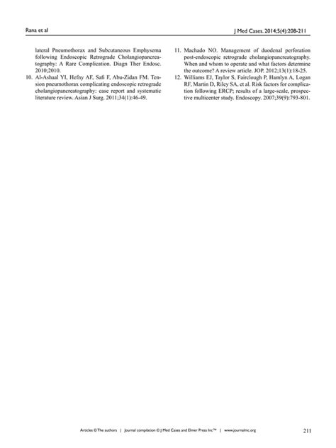 Case Report Fatal Pneumothorax After Ercp Pdf