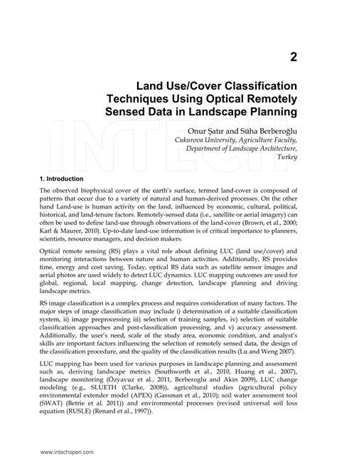 Pdf Land Use Cover Classification Techniques Using Optical Remotely
