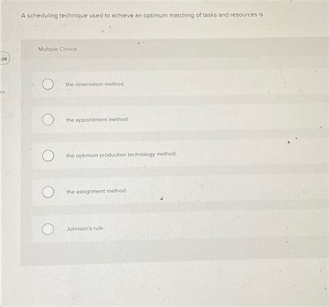 solved a scheduling technique used to achieve an optimum