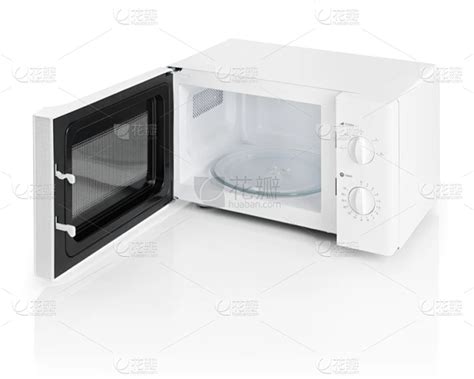 微波炉白色分离着色饮食水平画幅无人白色背景背景分离干净霜素材 花瓣网