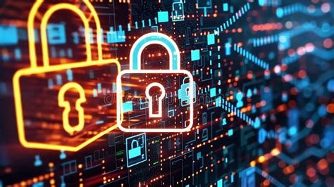 Glowing Padlock Protecting Big Data Flowing On Futuristic Circuit Board Stock Video Video Of