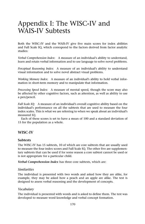 SOLUTION The Wisc Iv And Wais Iv Subtests Studypool