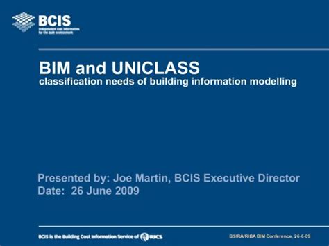 Ppt Bim And Uniclass Classification Needs Of Building Information