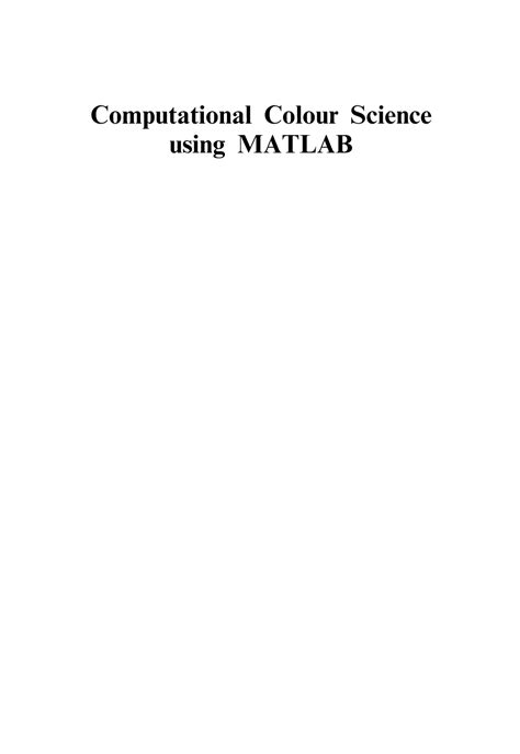 Solution Computational Colour Science Using Matlab Stephen Westland
