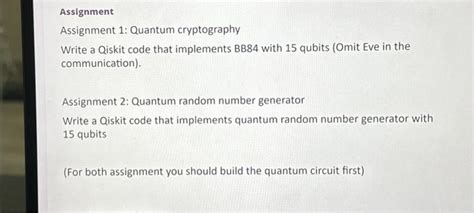 Solved Assignment Assignment 1 Quantum Cryptography Write A
