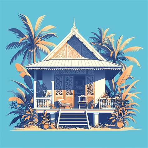 Indonesian Traditional House Patterns With Regional Architecture Premium Ai Generated Vector