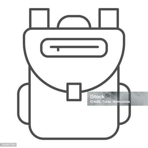 배낭 얇은 라인 아이콘 학교 개념으로 돌아가기 흰색 배경에 학교 가방 기호 모바일 개념 및 웹 디자인을위한 윤곽 스타일 배낭 아이콘 벡터 그래픽 가방에 대한 스톡 벡터 아트