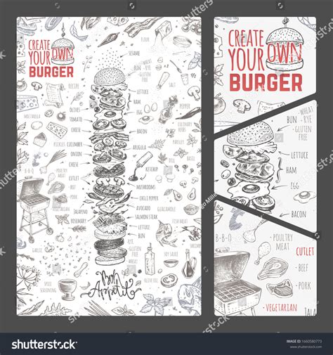 Create Your Own Burger Menu Design เวกเตอรสตอก ปลอดคาลขสทธ Shutterstock