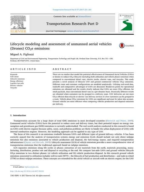 2017 Lifecycle Modeling Drone Co2e Emissions Pdf Life Cycle Assessment Force