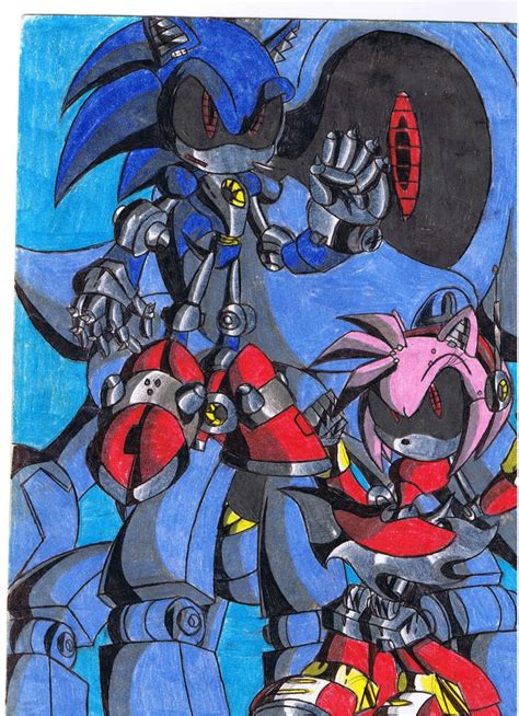 Metal Sonic And Metal Amy By Virus 20 On Deviantart