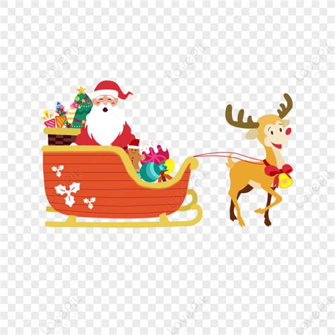산타 클로스와 아름 다운 썰매 클립 아트사불상선물 Png 일러스트 무료 다운로드 Lovepik