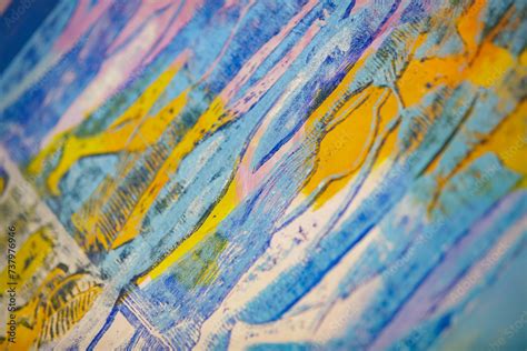 Dive Into A World Of Vibrant Abstract Expressions In Acrylic This Photo Captures The Dynamic