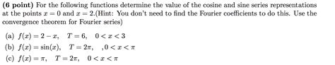 Solved For The Following Functions Determine The Value Of