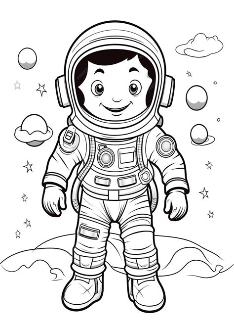 아이들을 위한 우주비행사 컬러링 페이지 귀여운 우주비행자 라인 아트 컬러링페이지 우주비행사의 윤 일러스트레이션 어린이 컬러팅 페이지 어린이 컬러링 피그 우주비행사를 컬러링
