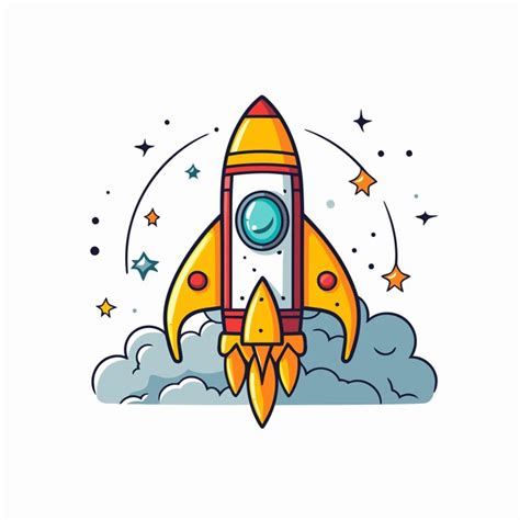 Premium Vector Space Rocket Icon In Flat Line Style Vector Illustration On White Background
