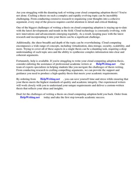 Cloud Computing Adoption Thesis Pdf Cloud Computing Libraries