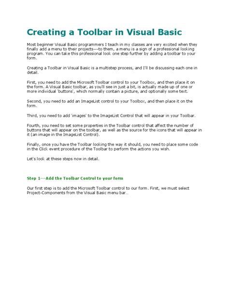 Pdf Creating A Toolbar In Visual Basic Dokumentips Pdf Creating A Toolbar In Visual Basic Dokumentips