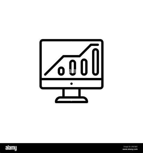 analyzing computer monitor statistics for data insights stock vector