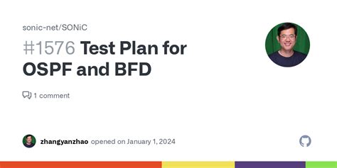 Test Plan For Ospf And Bfd · Issue 1576 · Sonic Netsonic · Github