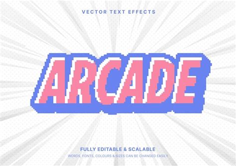 Premium Vector Arcade Editable Text With 8bit Game Effects