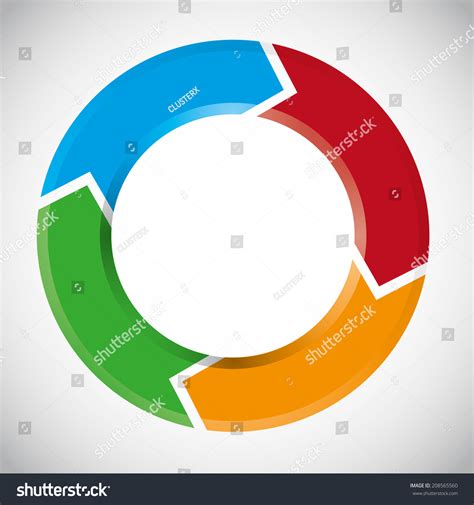Colorful Circular Arrow Chart Diagram Vector Stock Vector Royalty Free 208565560 Shutterstock
