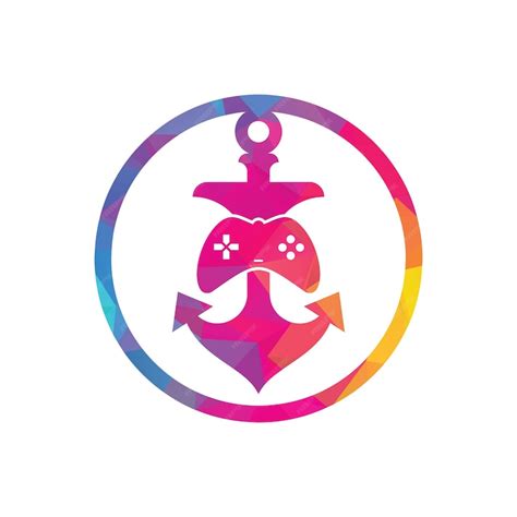 Premium Vector Game Controller And Anchor Logo Template Joystick And