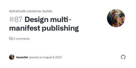Design Multi Manifest Publishing · Issue 87 · Dotnetsdk Container Builds · Github