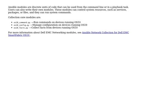 Ansible Modules Ansible For Smartfabric Os10 Technical Note Dell Technologies Info Hub
