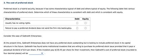 Solved The Cost Of Preferred Stock Preferred Stock Is A Chegg Com