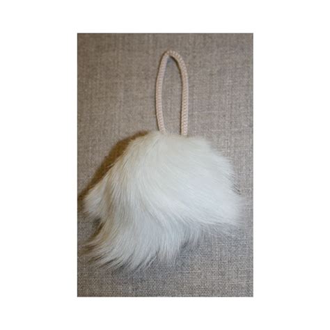 Pels Pompon Af Kanin 9 Cm Hvid