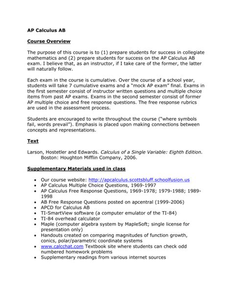 Ap Calculus Ab