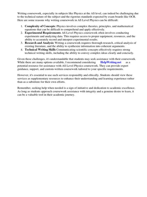 As Level Physics Coursework Ocr Download Free Pdf Physics Linked In