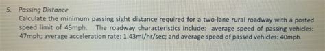 Solved 5 Passing Distance Calculate The Minimum Passing