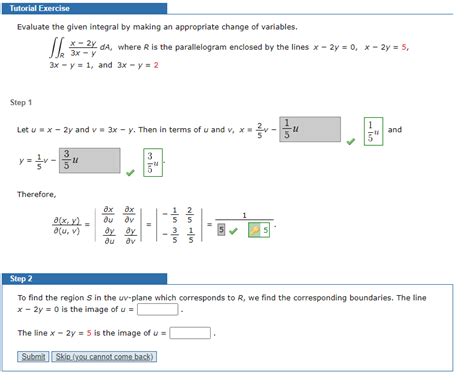 Solved Tutorial Exercise Evaluate The Given Integral By