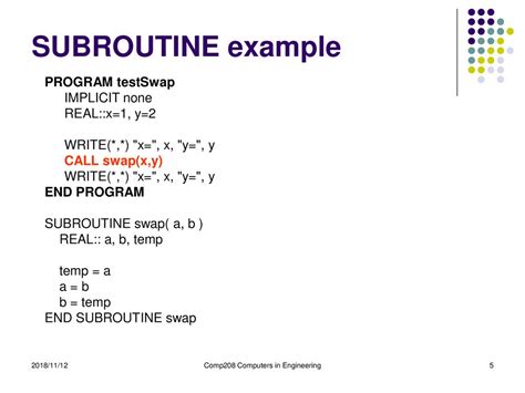 subroutine comp 208 yi lin ppt download