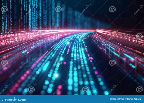 Streaming Binary Code Abstract Technology Background Vector Illustration