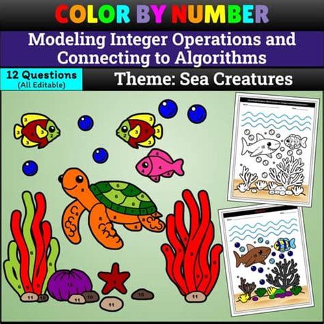 Teks 63c Color By Number Modeling Integer Operations And Algorithms