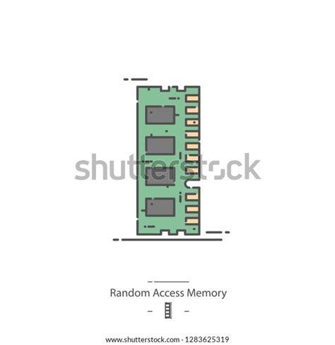Random Access Memory Line Color Icon Stock Vector Royalty Free Shutterstock