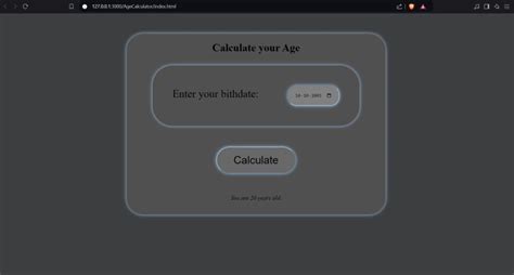Webdevelopment Agecalculator Javascriptproject Codealpha Internship Frontend