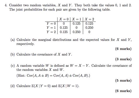 Solved 4 Consider Two Random Variables X And Y They Both