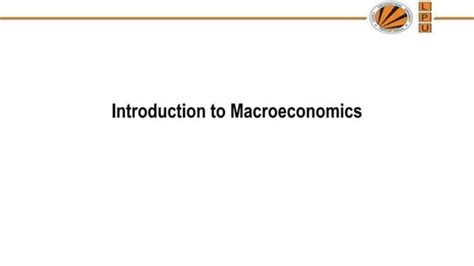 Unit 1 Introduction Macroeconomics Ppt