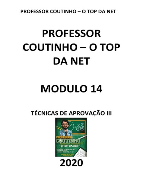 Modulo 14 Tecnicas De Aprovacao Iii Pdf