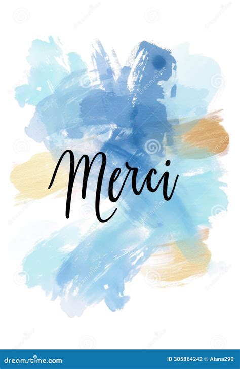 Merci Thank You In French Language Modern Calligraphy Lettering Text