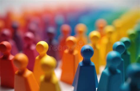 Diverse Figurines Representing Teamwork Inclusivity Equality Group Of Multi Colored Figures