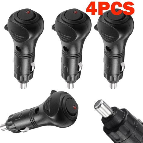 4pc 12V DC Cigarette Lighter Cable Charger Adapter Plug LED Status On Off Switch Walmart Com