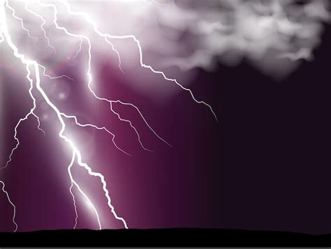 Векторное изображение реалистичной молнии вспышка грома на прозрачном фоне Премиум векторы