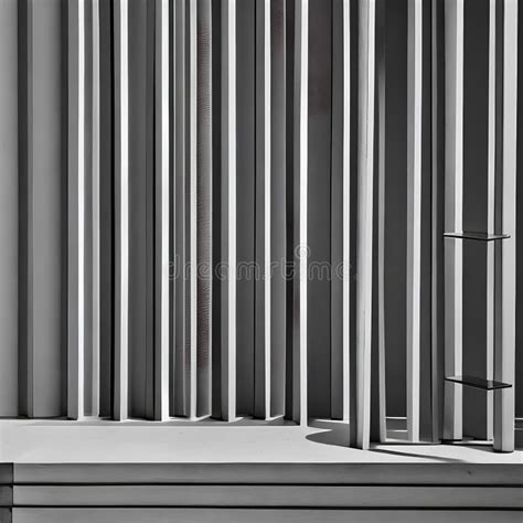 A Monochromatic Image Of Architectural Elements Casting Abstract Shadows On A Minimalist