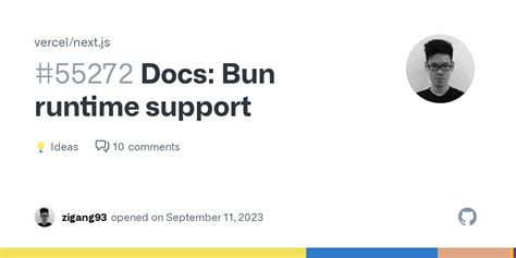 Docs Bun Runtime Support · Vercel Nextjs · Discussion 55272 · Github