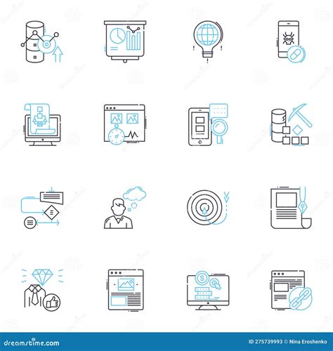 Product Analysis Linear Icons Set Analysis Product Features Benefits Design Quality